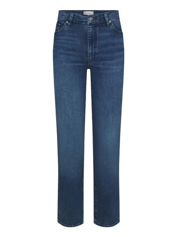 FRAME Button Detailed Straight Leg Jeans - Blue