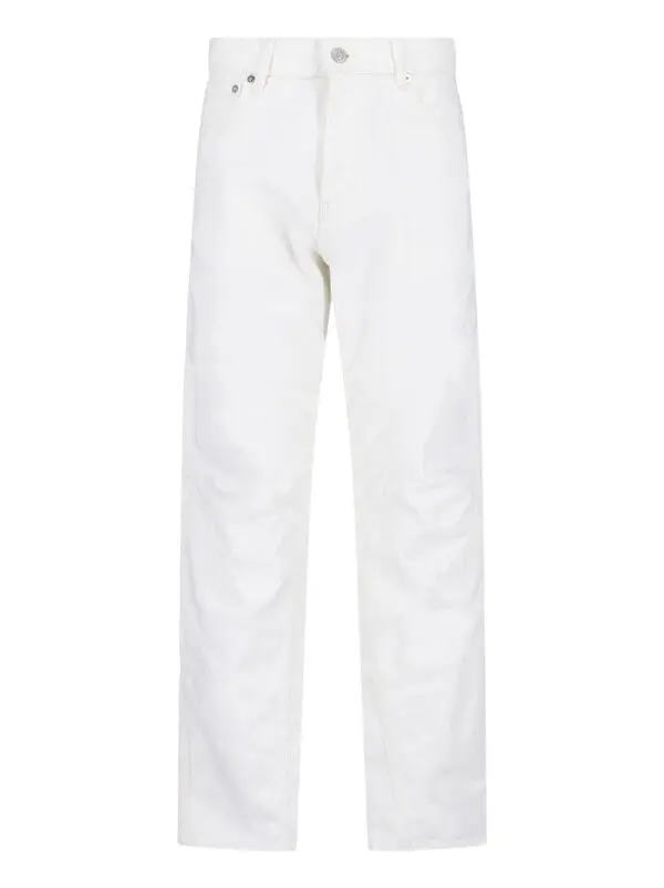 Coperni Straight Leg Logo Plaque Pants - White