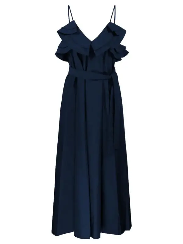 P.a.r.o.s.h Ruffled Midi Dress - Blue