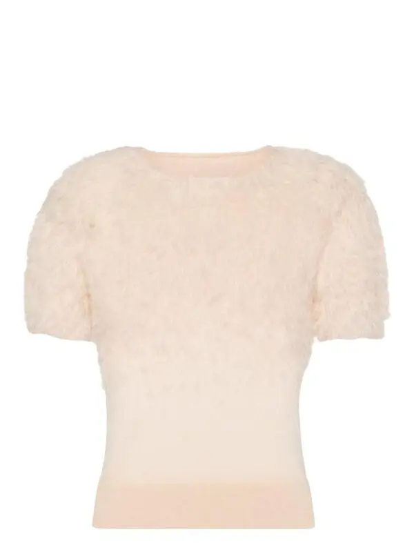 MAISON MARGIELA Textured Silk Knit Top - Blush