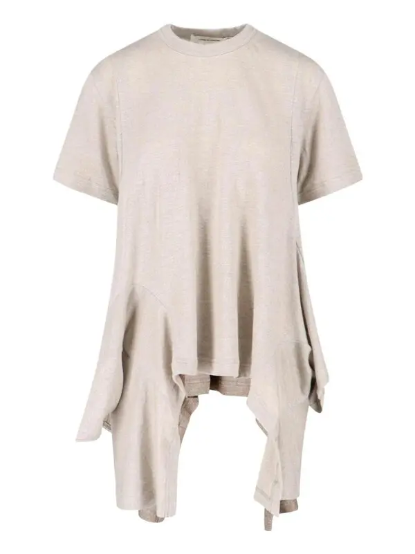 Comme Des Garçons Asymmetrical Draped T-shirt - Off White