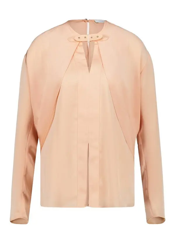 Rabanne Pleated Keyhole Top - Salmon Pink
