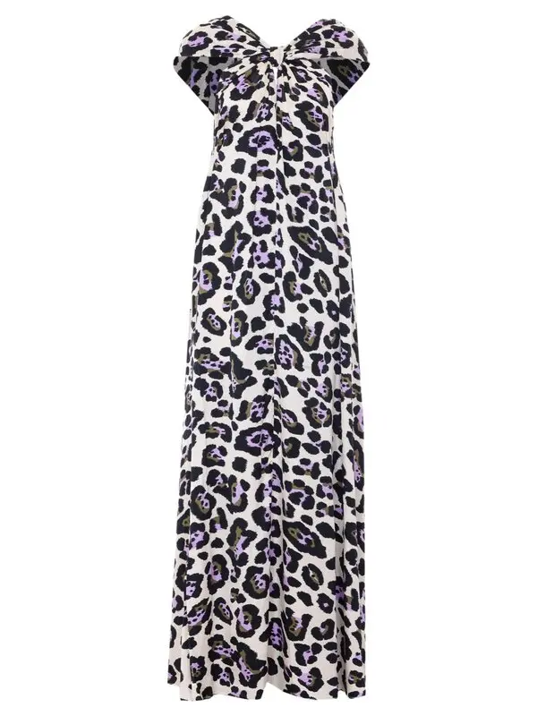 Essentiel Antwerp Jaycee Leopard Print Maxi Dress - Black