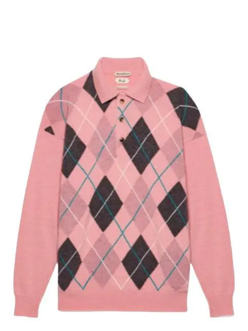 J.W.ANDERSON Jw Anderson X Pringle Argyle Polo Top - Pink