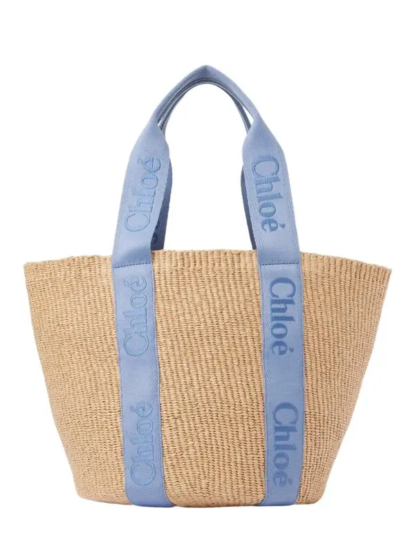 Chloé Woody Large Basket Bag - Ash Blue