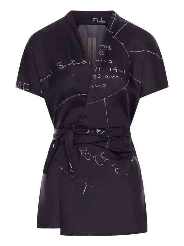 Rick Owens Belted Wrap Top - Black