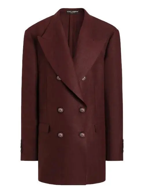 Dolce & Gabbana Double-breasted Linen Blazer - Brown