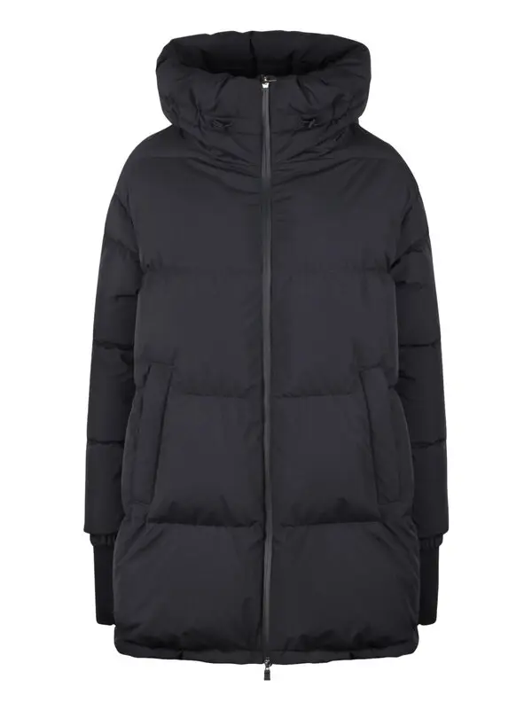 Herno Zip-up Padded Jacket With Drawstring Hood - Black