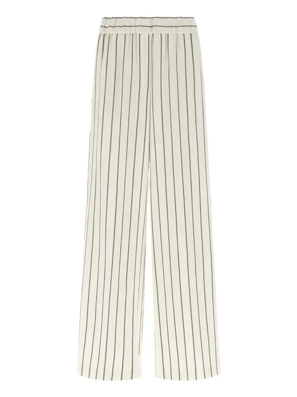 Peserico Straight-leg Pinstriped Twill Pants - White