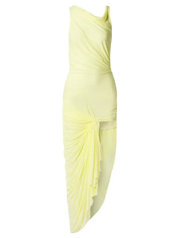Christopher Esber Galathea Lace-trimmed Draped Dress - Light Yellow