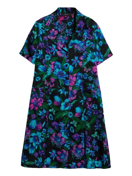 Gucci Printed Silk Jacquard Chemisier Dress - Multicolor