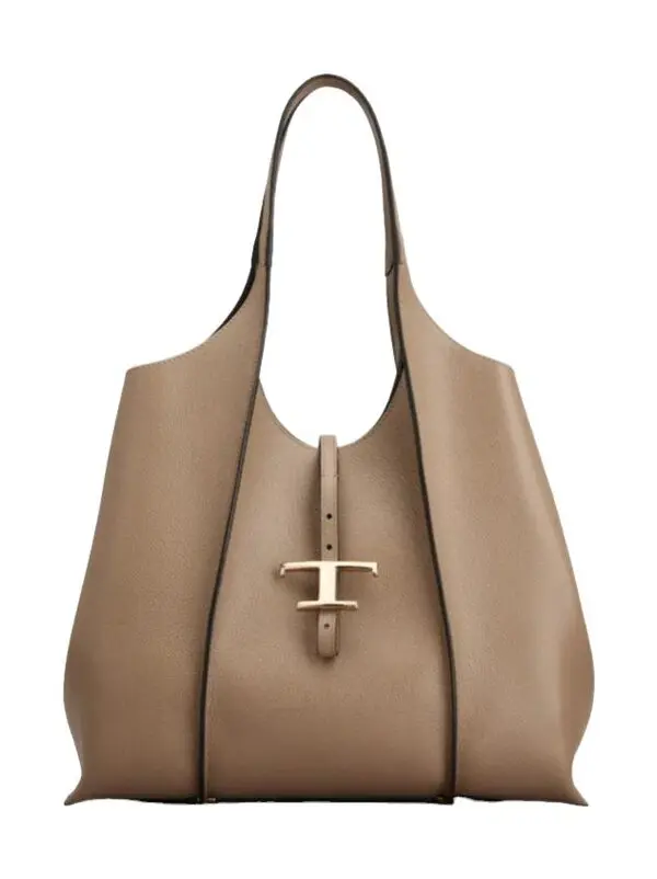 TOD'S Timeless Medium Shopping Bag - Beige