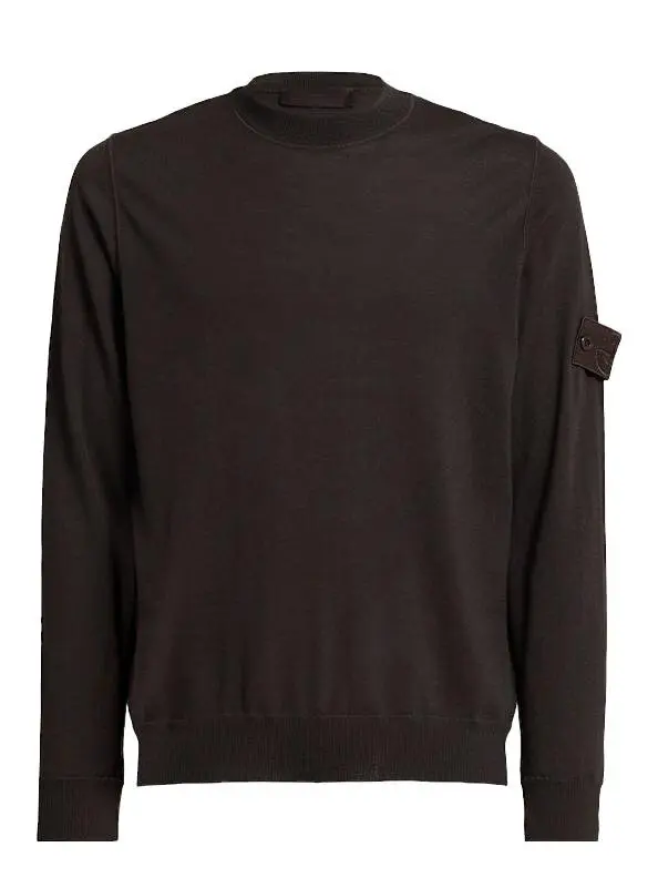 Stone Island Light Wool Crewneck Sweater - Black