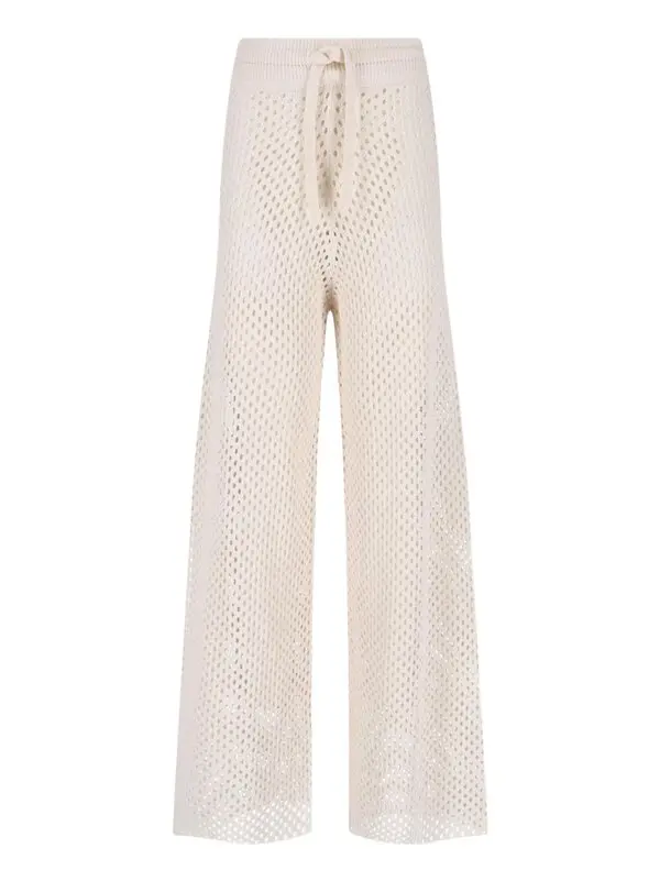 GOLDEN GOOSE Open-knit Wide-leg Drawstring Pants - No