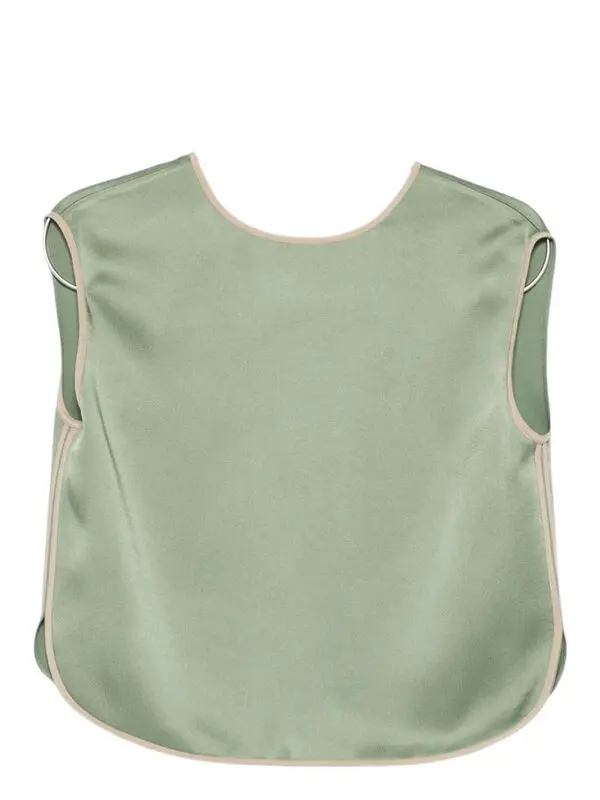 FORTE_FORTE Sleeveless Blouse With Piped Edges - Gray