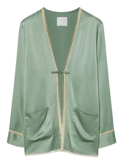 FORTE_FORTE Jacket With Contrasting Trim - Khaki