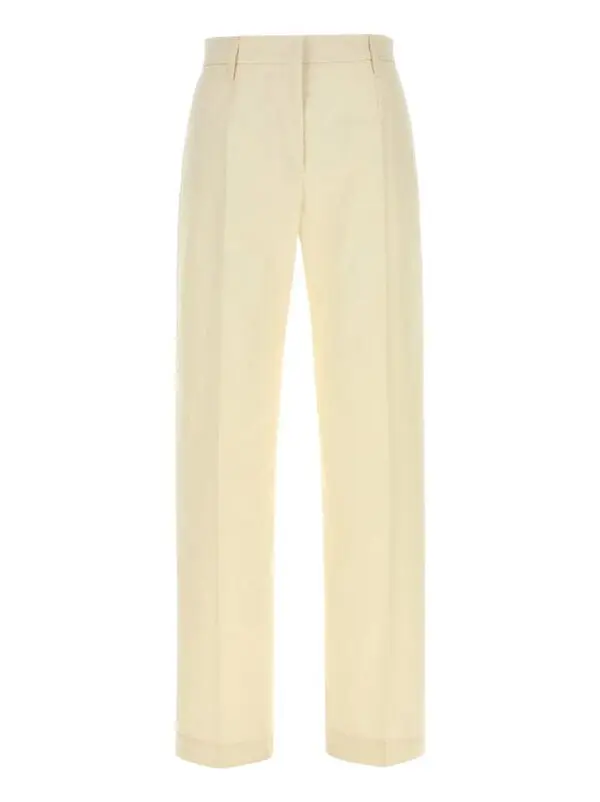 JIL SANDER Pleat Detailed Straight Leg Pants - Ivory