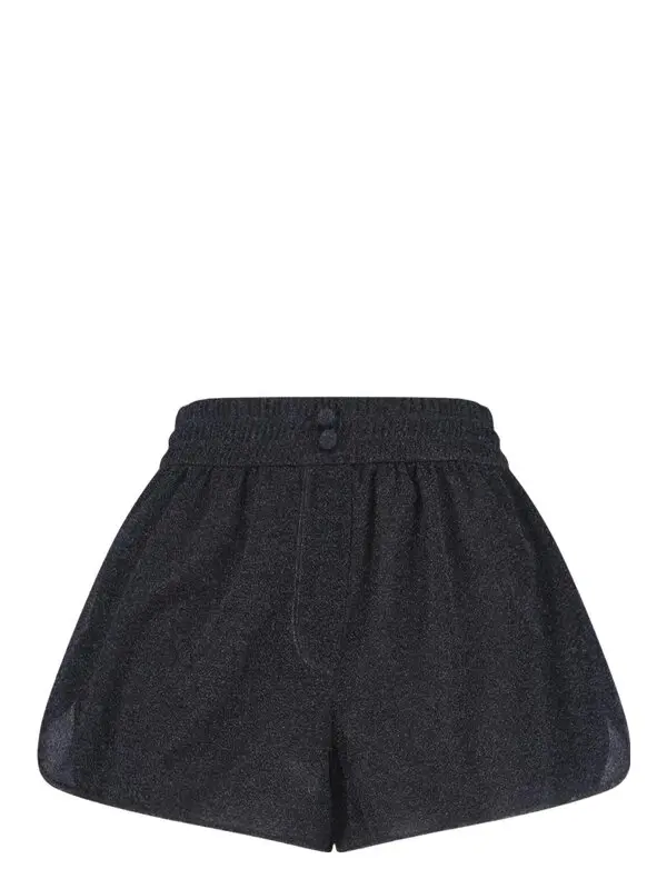 Oseree Lumière Lurex High Waist Shorts - Black