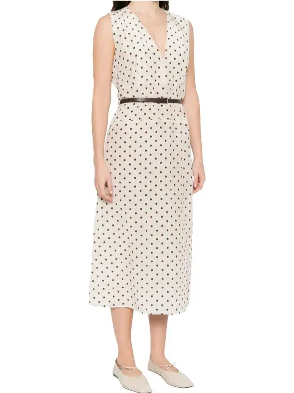 P.a.r.o.s.h Polka-dot Sleeveless Midi Dress - Pink