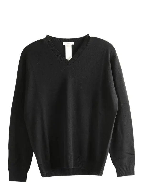 THE ROW Numi V-neck Long-sleeve Top - Black