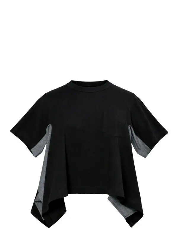 Sacai Asymmetrical Flared Hem T-shirt - Black