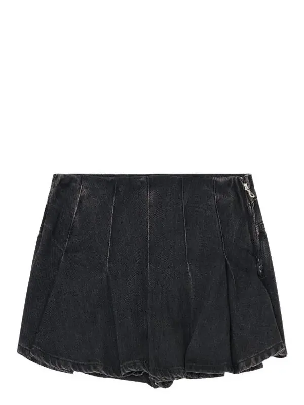 DIESEL® Pleated Front Tencel Denim Shorts - Black