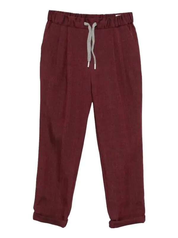 Brunello Cucinelli Elasticated Waistband Drawstring Pants - Red