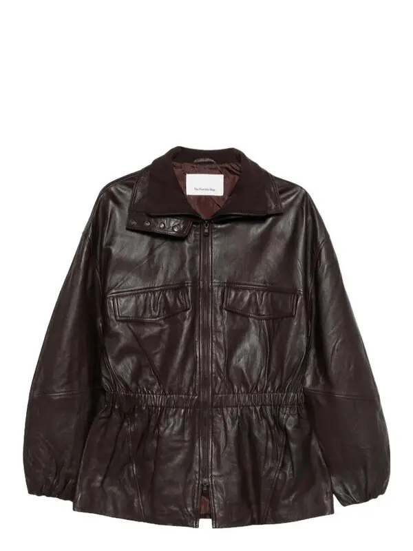 THE FRANKIE SHOP Carnaby Funnel-neck Leather Jacket - Black