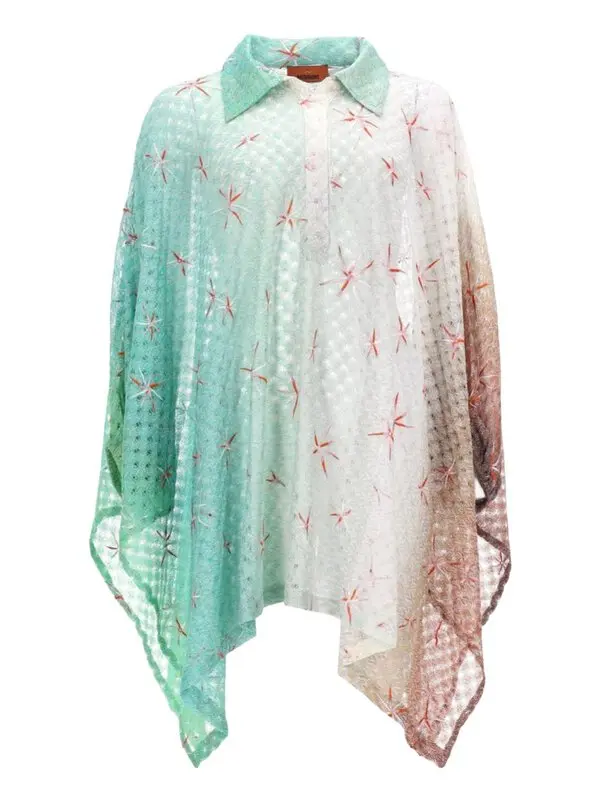 Missoni Gradient Print Poncho Top - White