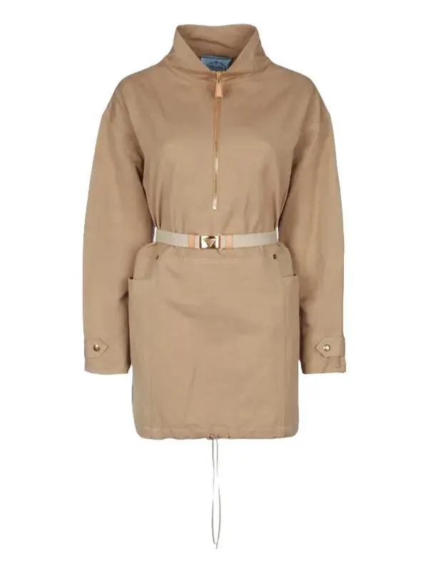 Prada Belted Drawstring Jacket - Nude