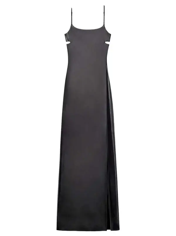 COURREGES Courrèges Cut-out Detailed Midi Slip Dress - Black