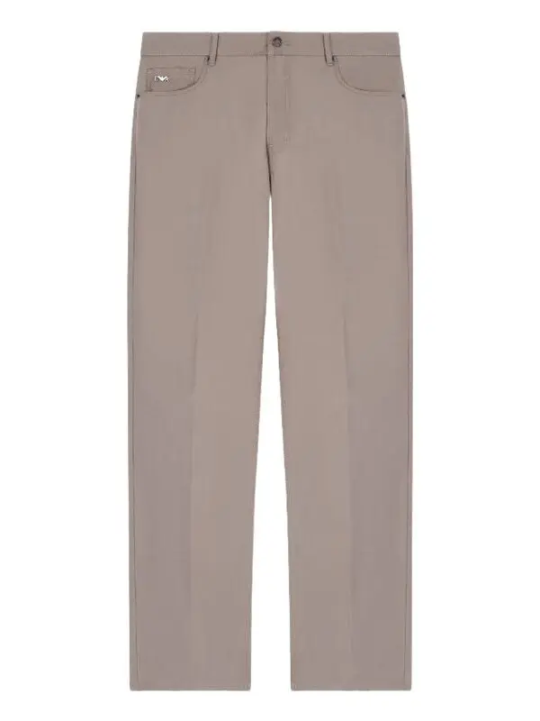 Emporio Armani Straight Leg Button-fastening Trousers - Light Brown
