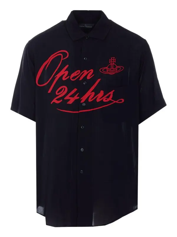 VIVIENNE WESTWOOD Logo Printed Buttoned Shirt - Black
