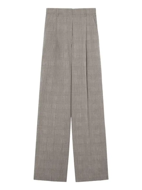 GOLDEN GOOSE Wide-leg Checked Trousers - Grey