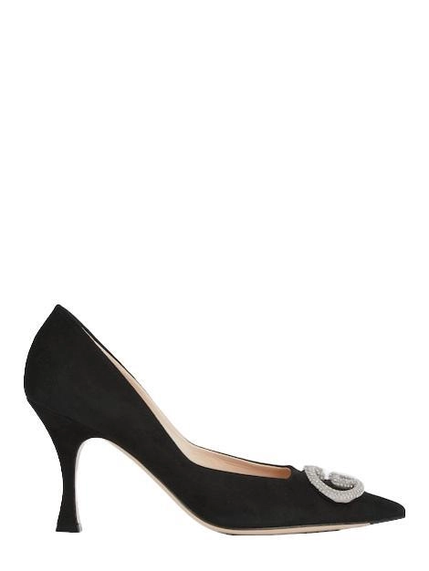 Gucci Crystal Interlocking G Pumps - Black