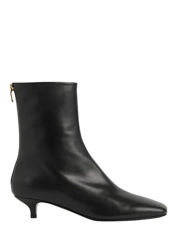 TOTEME Rear-zip Square-toe Ankle Boots - Black