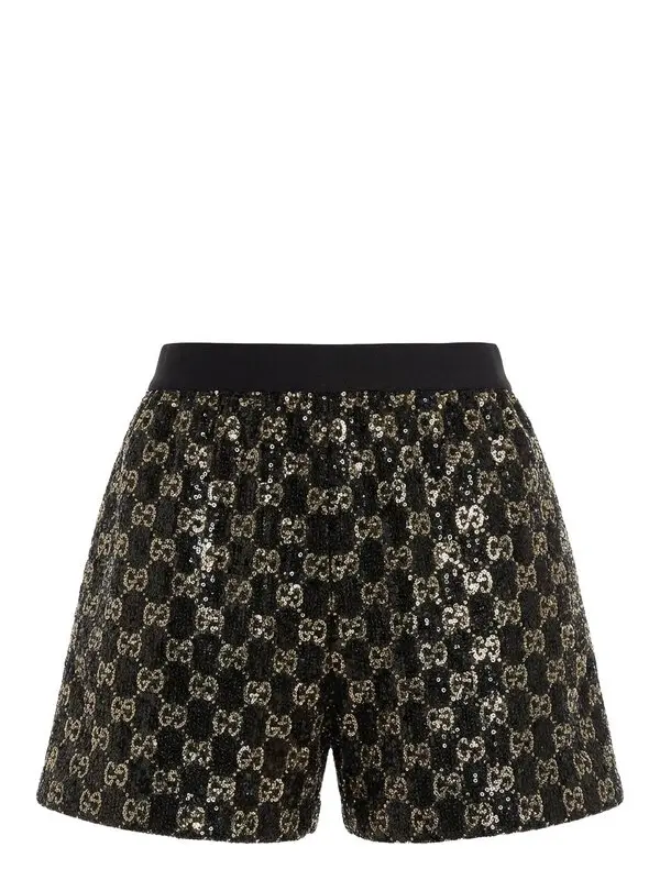 Gucci Embellished Tweed Shorts - Black