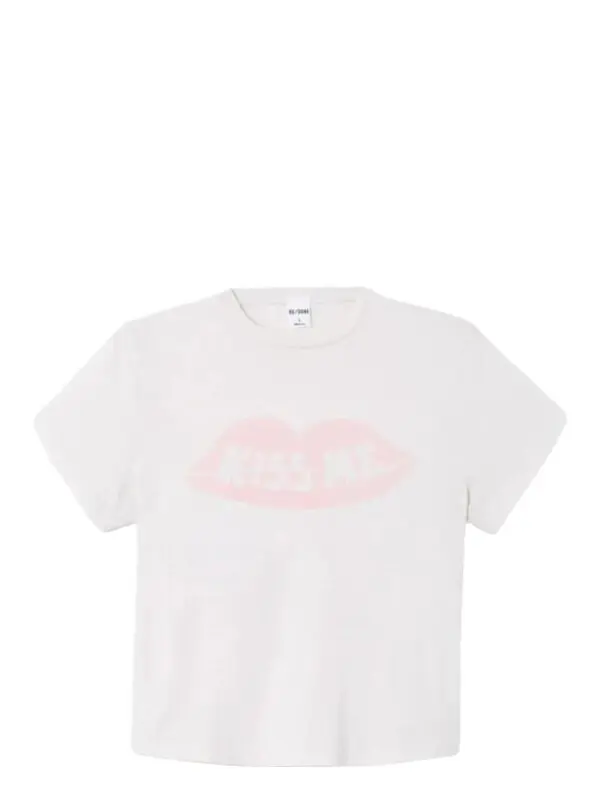 RE/DONE Kiss Me Boxy T-shirt - Vintage White