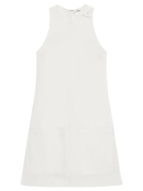 COURREGES Sleeveless Pocket Detail Short Dress - White