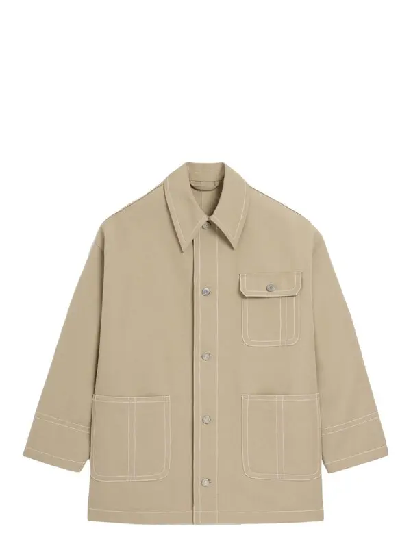Ami Patch-pocket Worker Jacket - Taupe