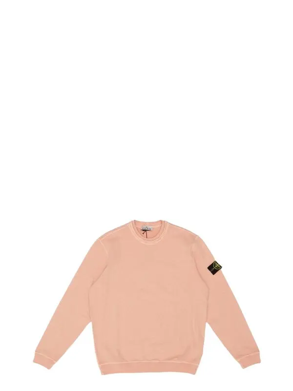 Stone Island Logo Patch Crewneck Sweatshirt - Plaster Pink