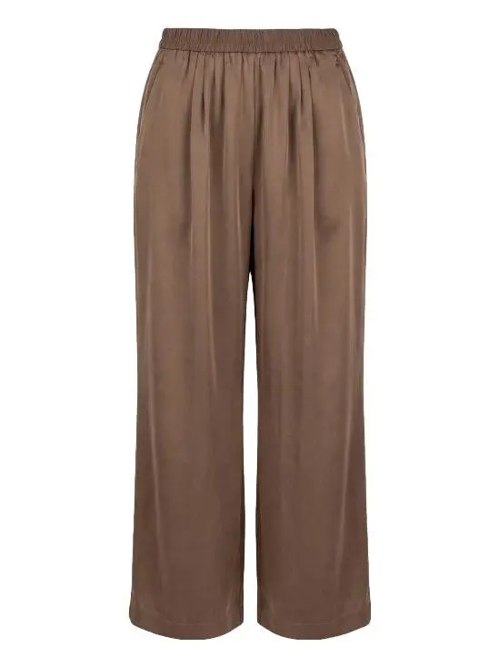 FORTE_FORTE Pleated Wide-leg Trousers - Brown