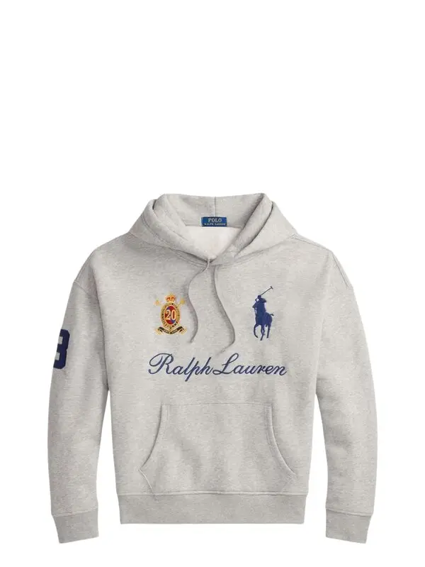 Polo Ralph Lauren Logo Embroidered Hoodie - Grey