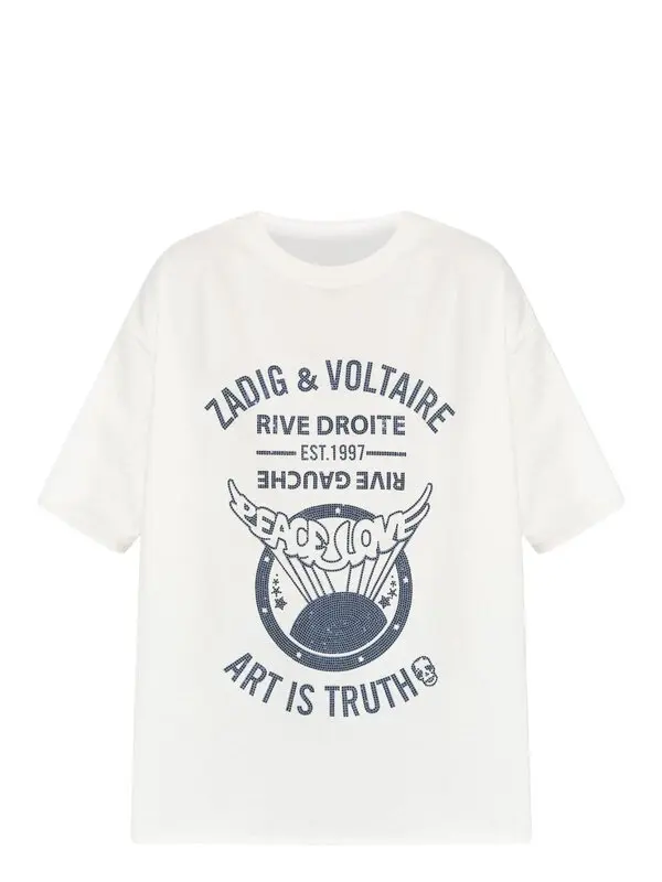 Zadig&Voltaire Rhinestone Crest T-shirt - White
