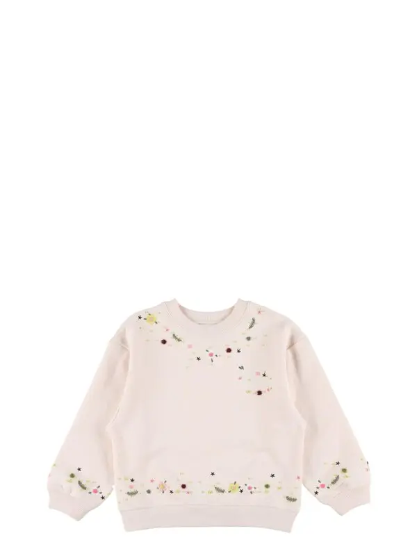 Bonpoint Dolores Floral Embroidered Sweatshirt - White