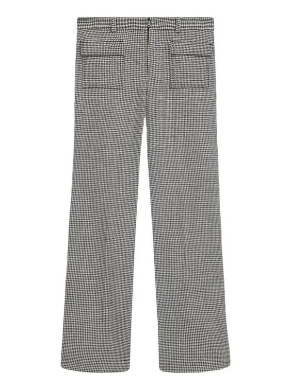 JOSEPH Houndstooth Wool Casual Pants - Ivory/arabica