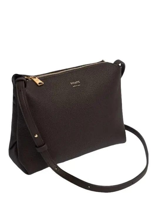 Khaite Medium Lina Grain Leather Crossbody Bag - Black