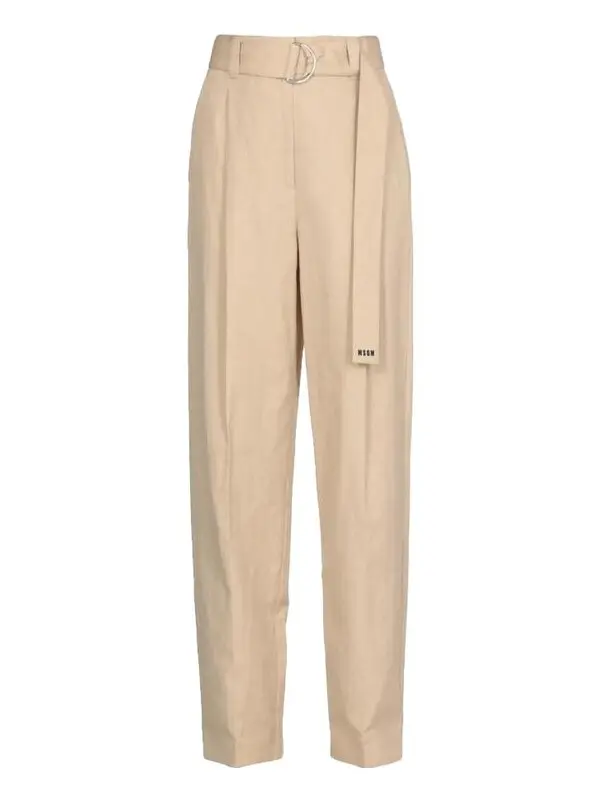 MSGM Belted Straight-leg Trousers - Nude