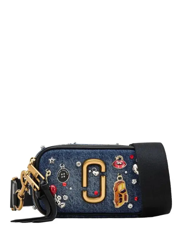 Marc Jacobs Trinket Charm Denim Snapshot Bag - Black