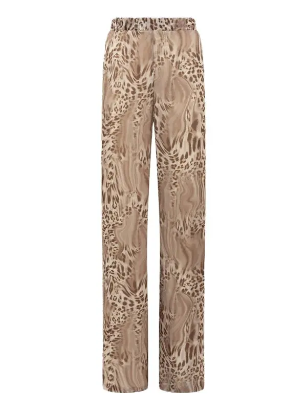 BLUGIRL Elastic Waist Printed Casual Pants - Nude